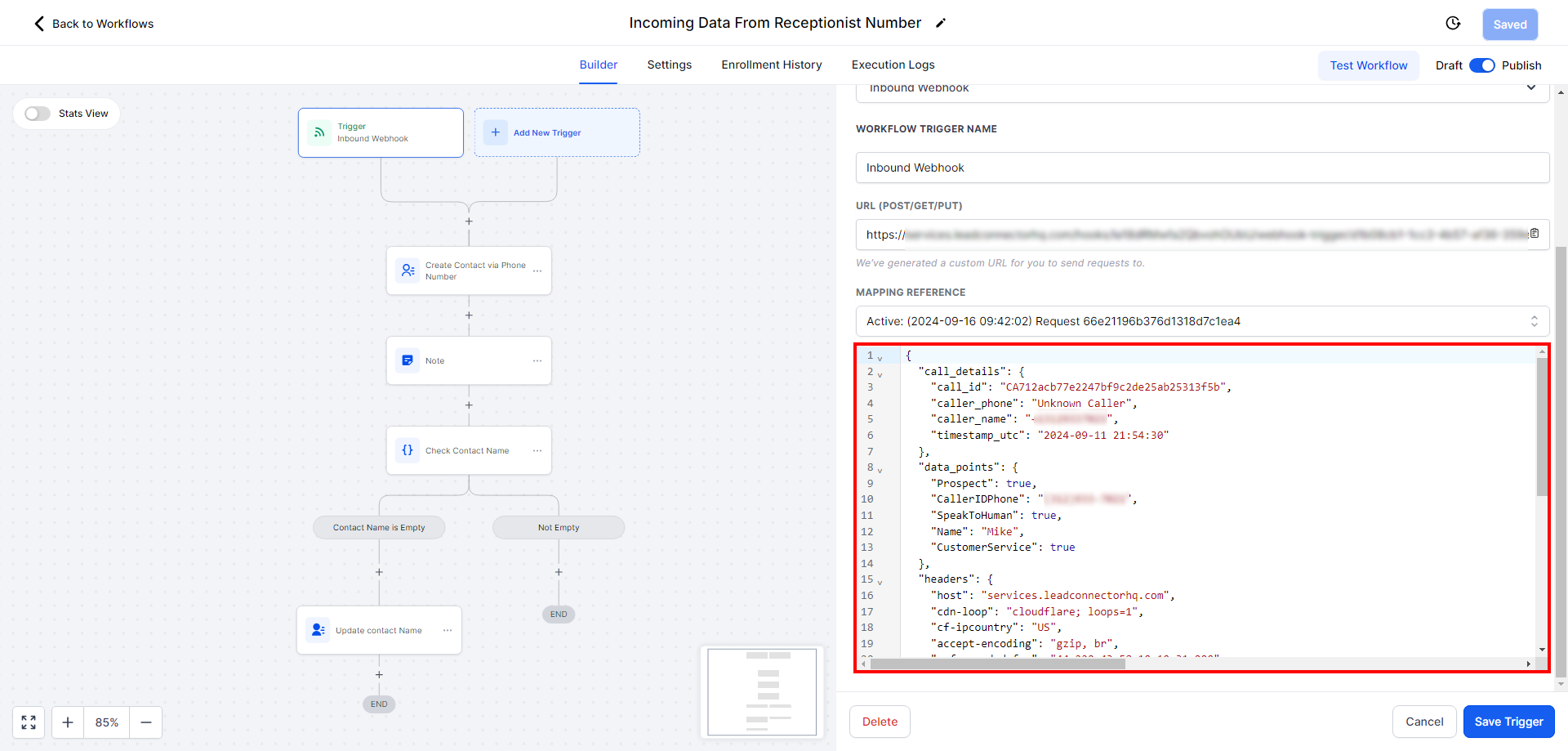 How to Send Data from the Receptionist to GoHighLevel Using a Webhook – Helpdesk
